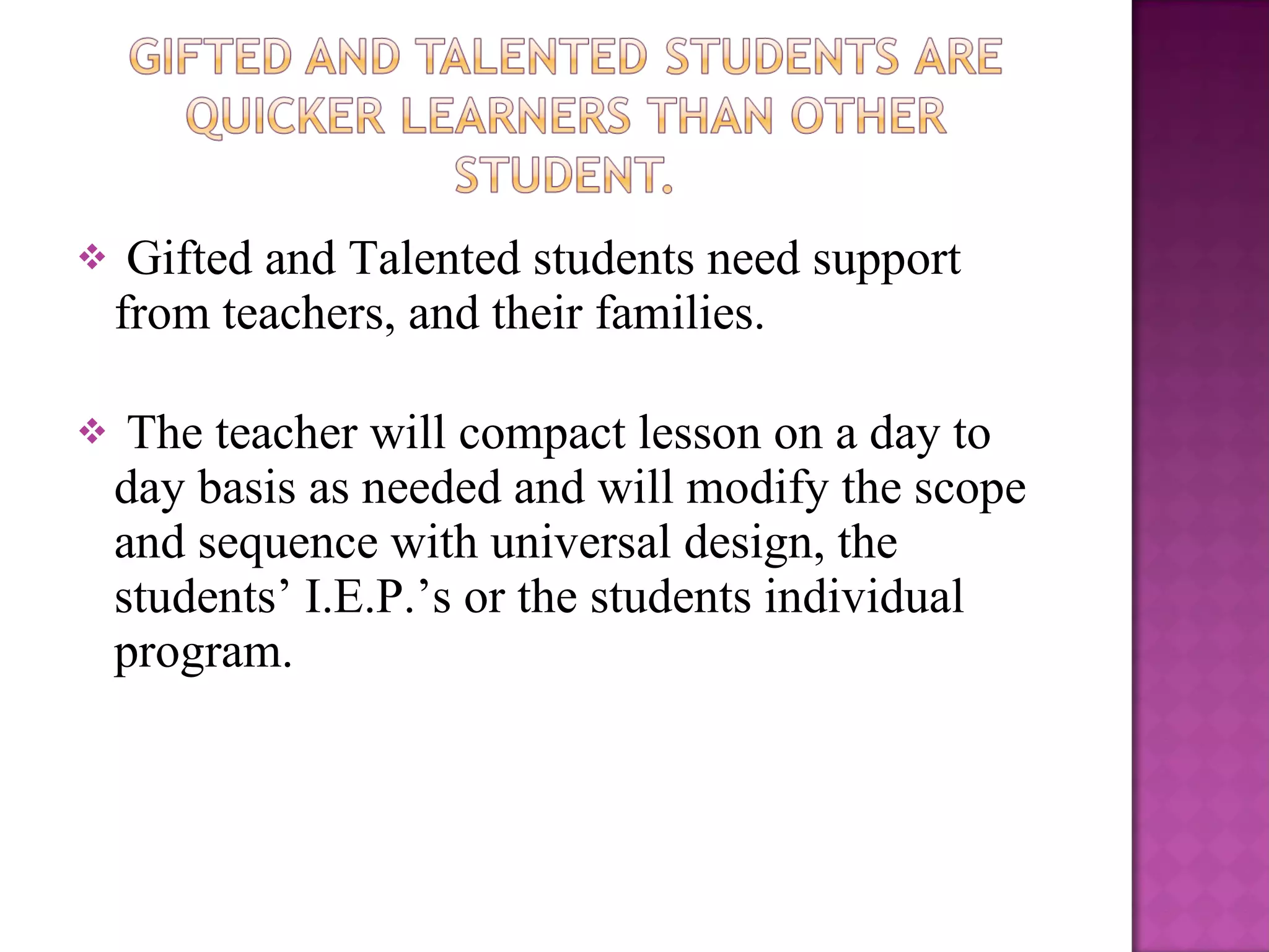 Gifted and talented ppt | PPT