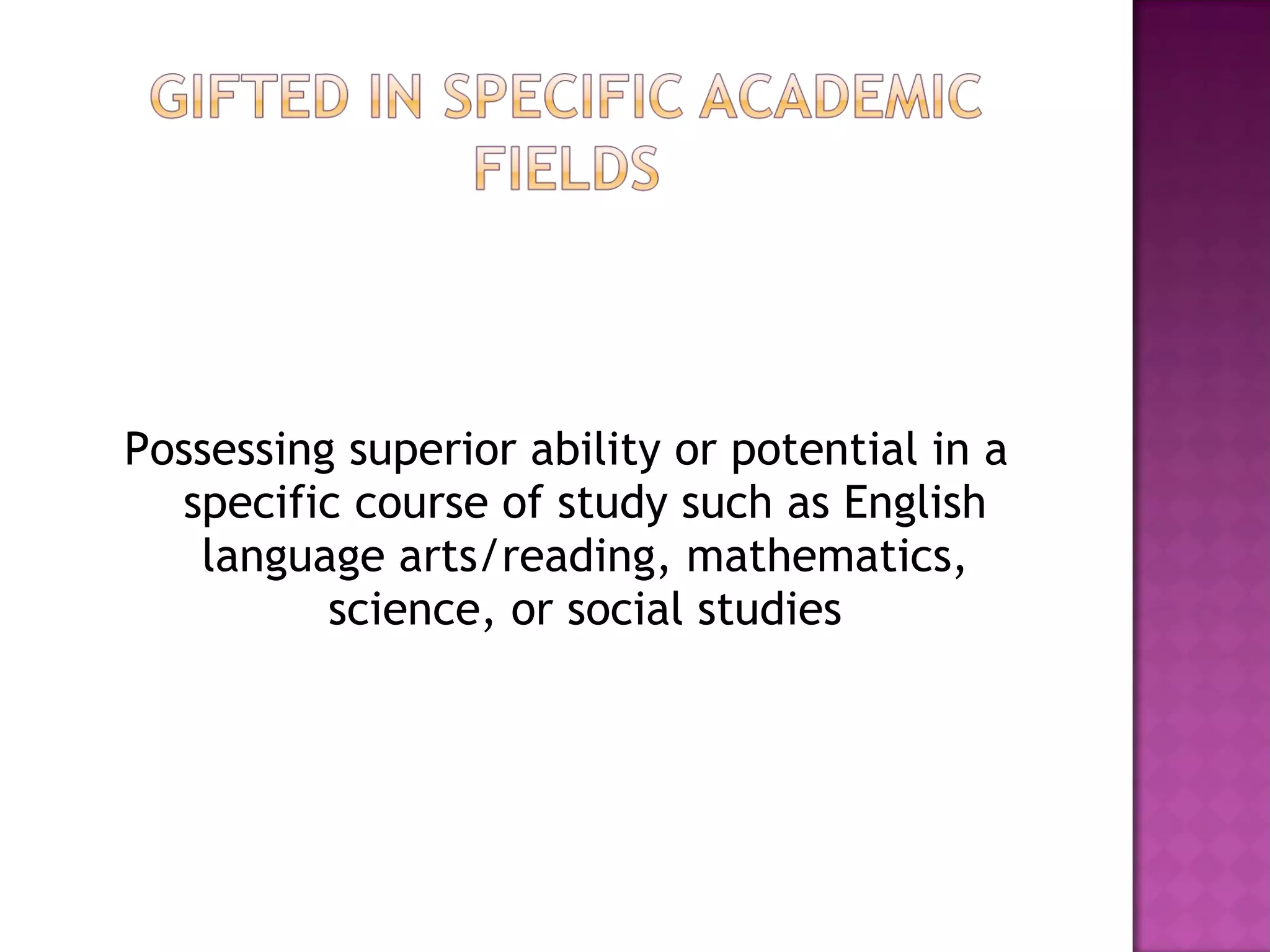 Gifted and talented ppt | PPT