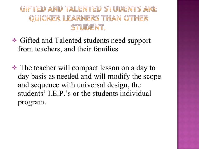 Gifted and talented ppt | PPT | Special Education | Education