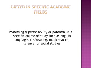 Gifted and talented ppt | PPT