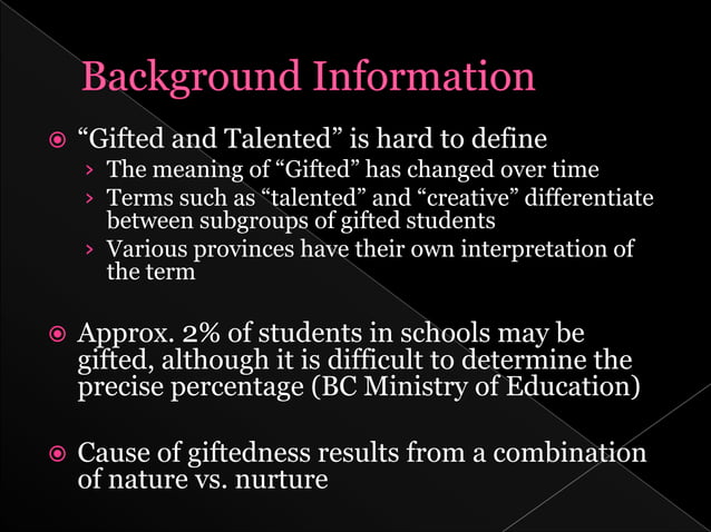Gifted and Talented Students | PPTX | Special Education | Education