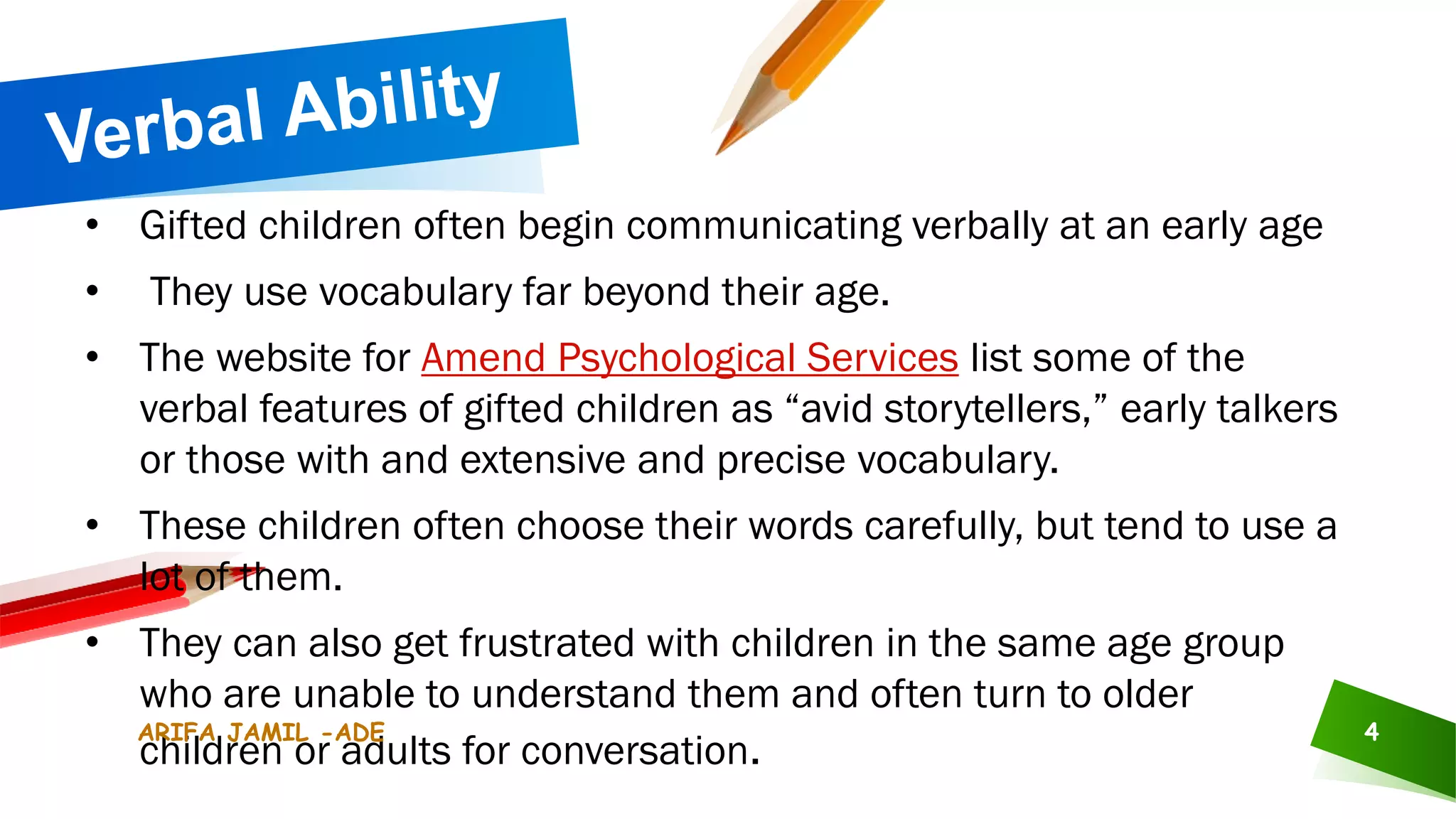 Gifted Children / Characteristics of Gifted Children | PPT