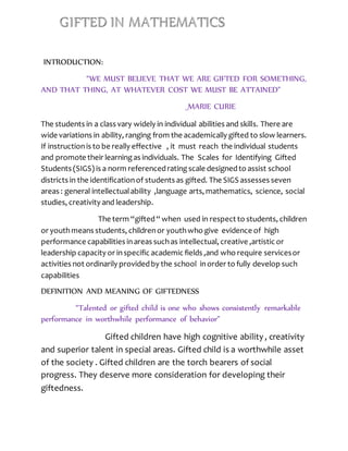 Gifted online | DOCX