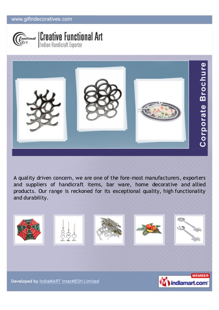 Creative Functional Art,Moradabad, Handicraft Items