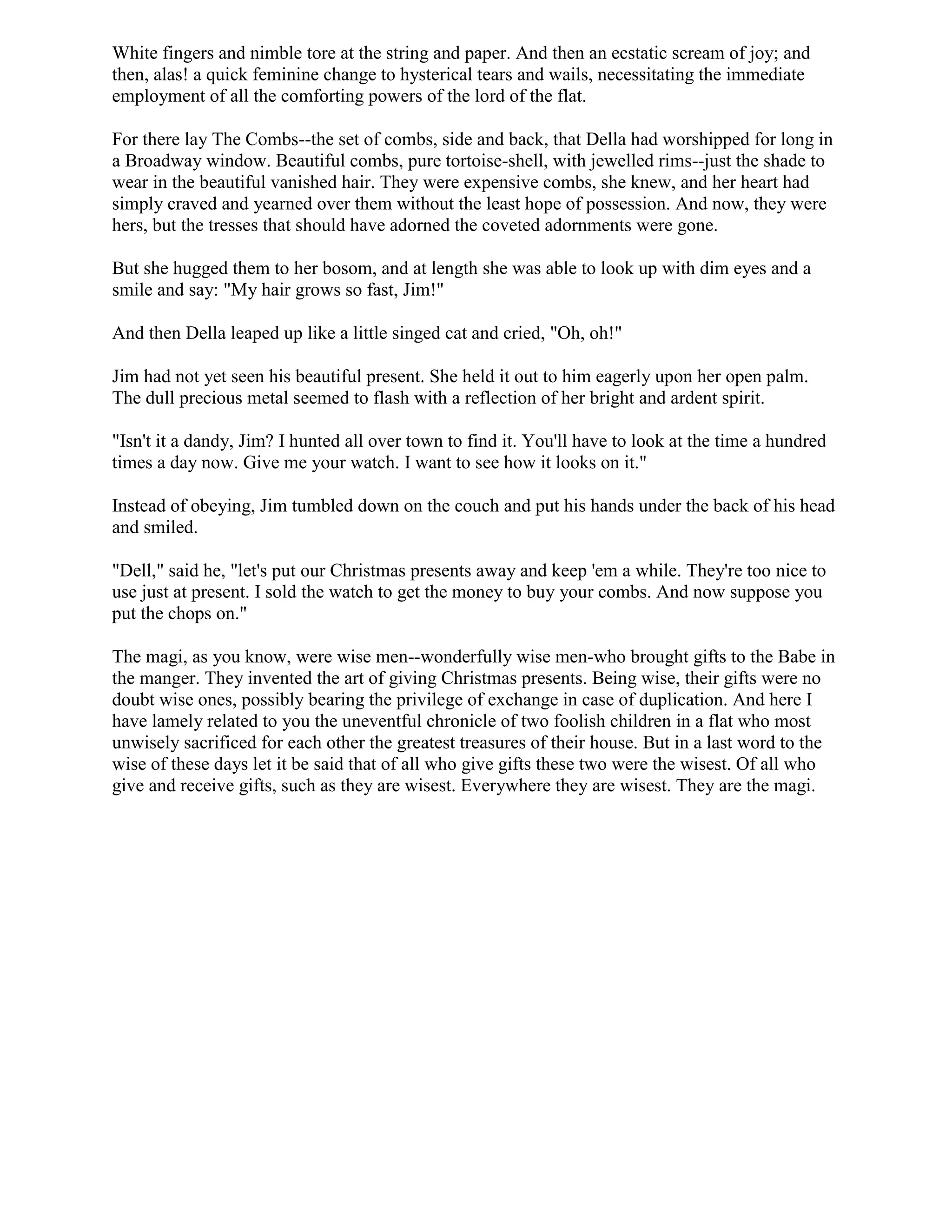 Gift of the magi by o.henry | DOCX