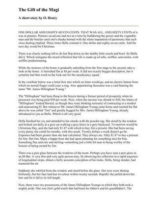 Gift of the magi by o.henry | DOCX