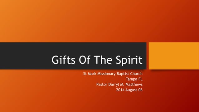 Gifts of the spirit intro - week 01 | PPT