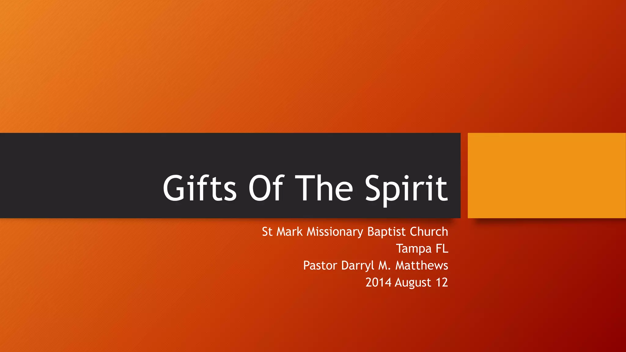 Gifts of the spirit intro - week 02 | PPT