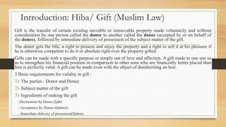 Gift, will and religious endowments in muslim | PPTX