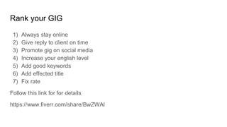 How to rank gig on fiverr | PPT