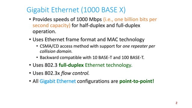 Gigabit Ethernet.pptx | Computer Networking | Computing