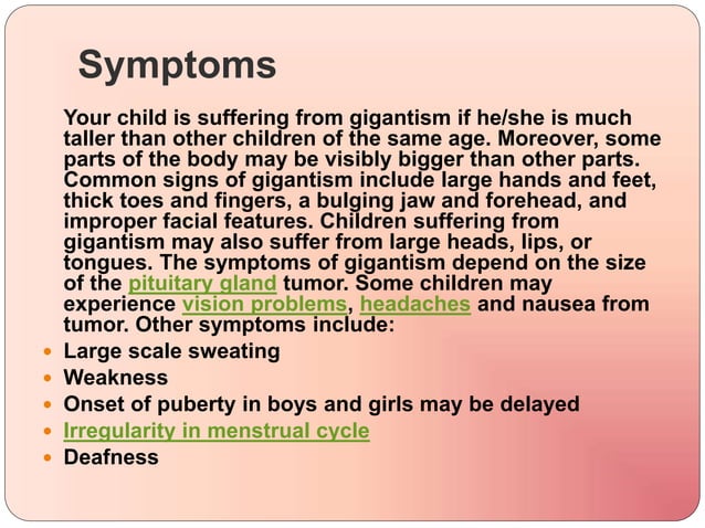 Gigantism | PPTX | Hormonal Disorders | Endocrine and Metabolic Diseases