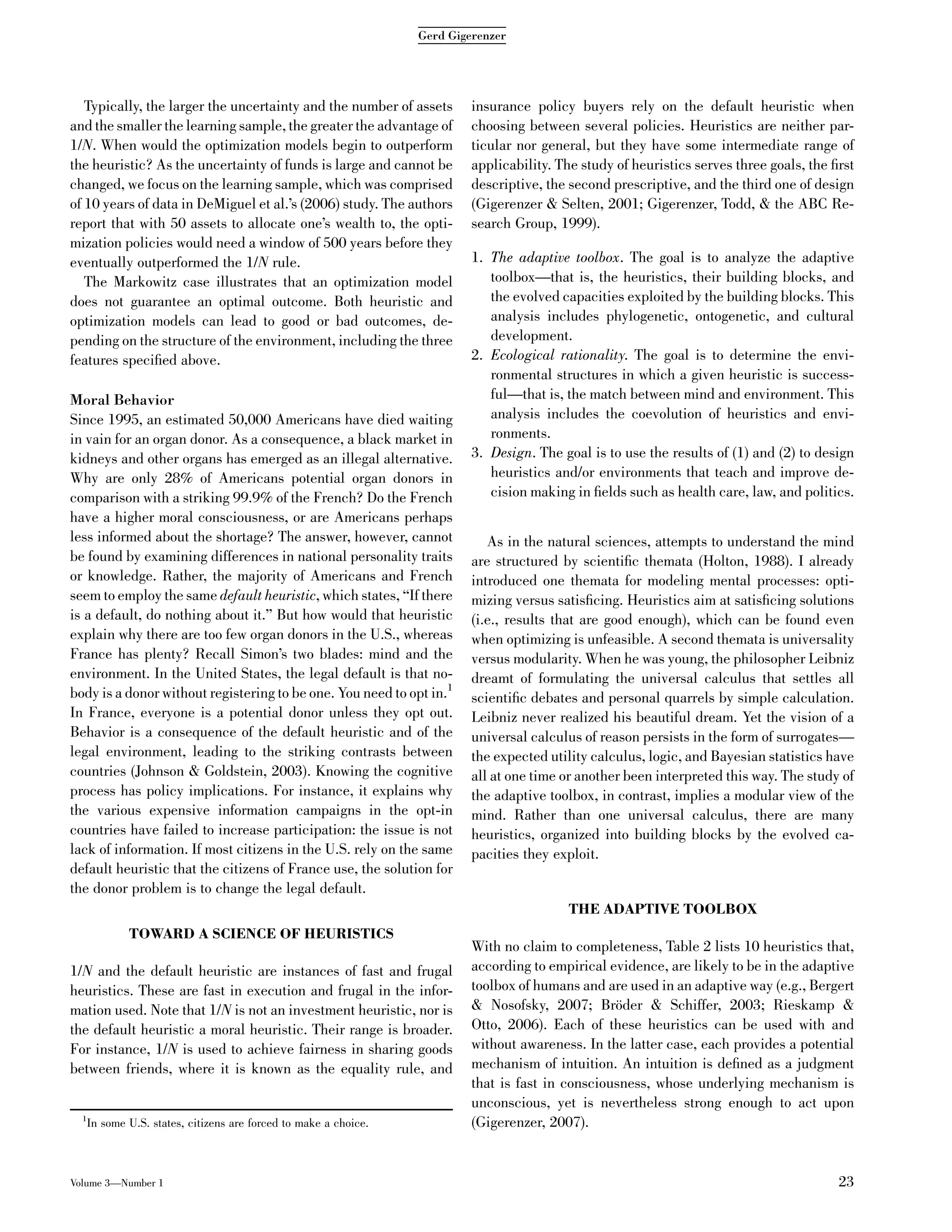 Gigerenzer Why Heuristics Work | PDF