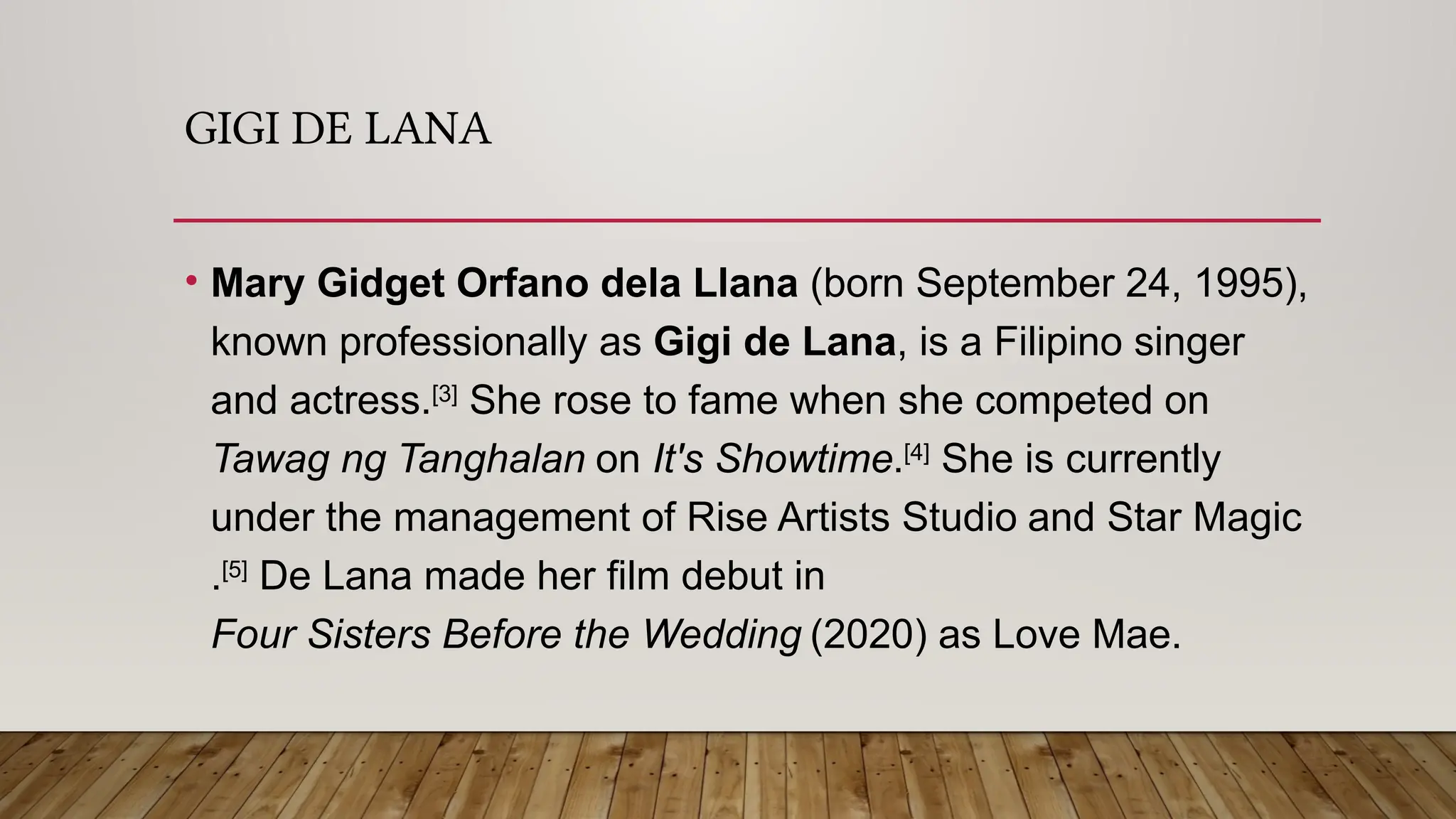 Gigi de Lana Biography, Early life, Career.pptx