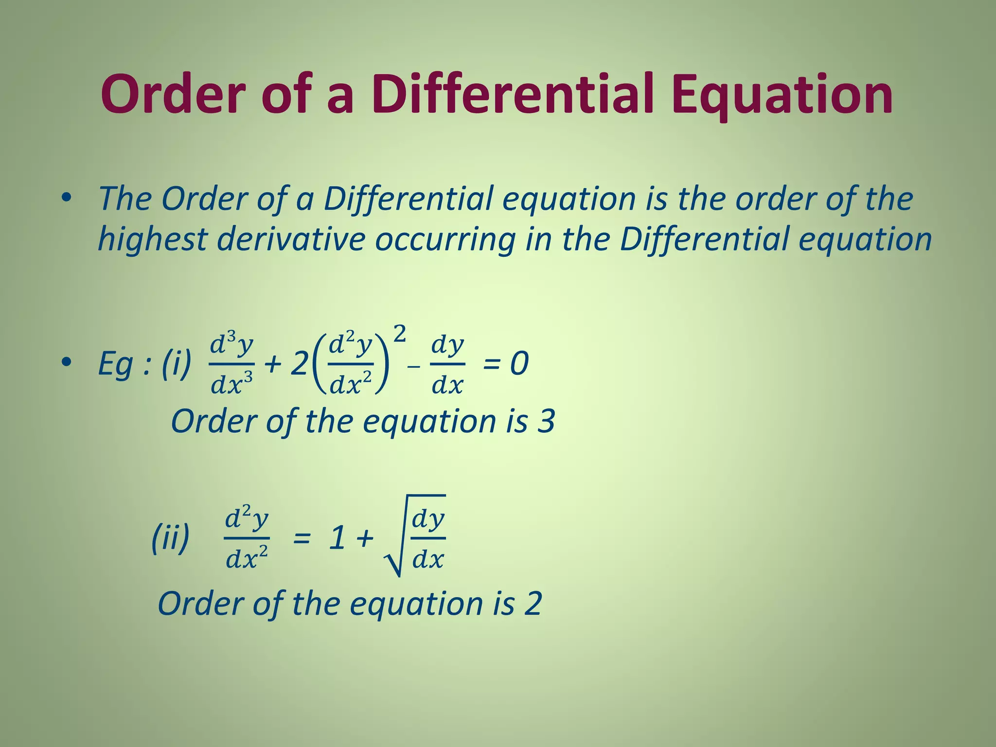 Differential equations | PPTX