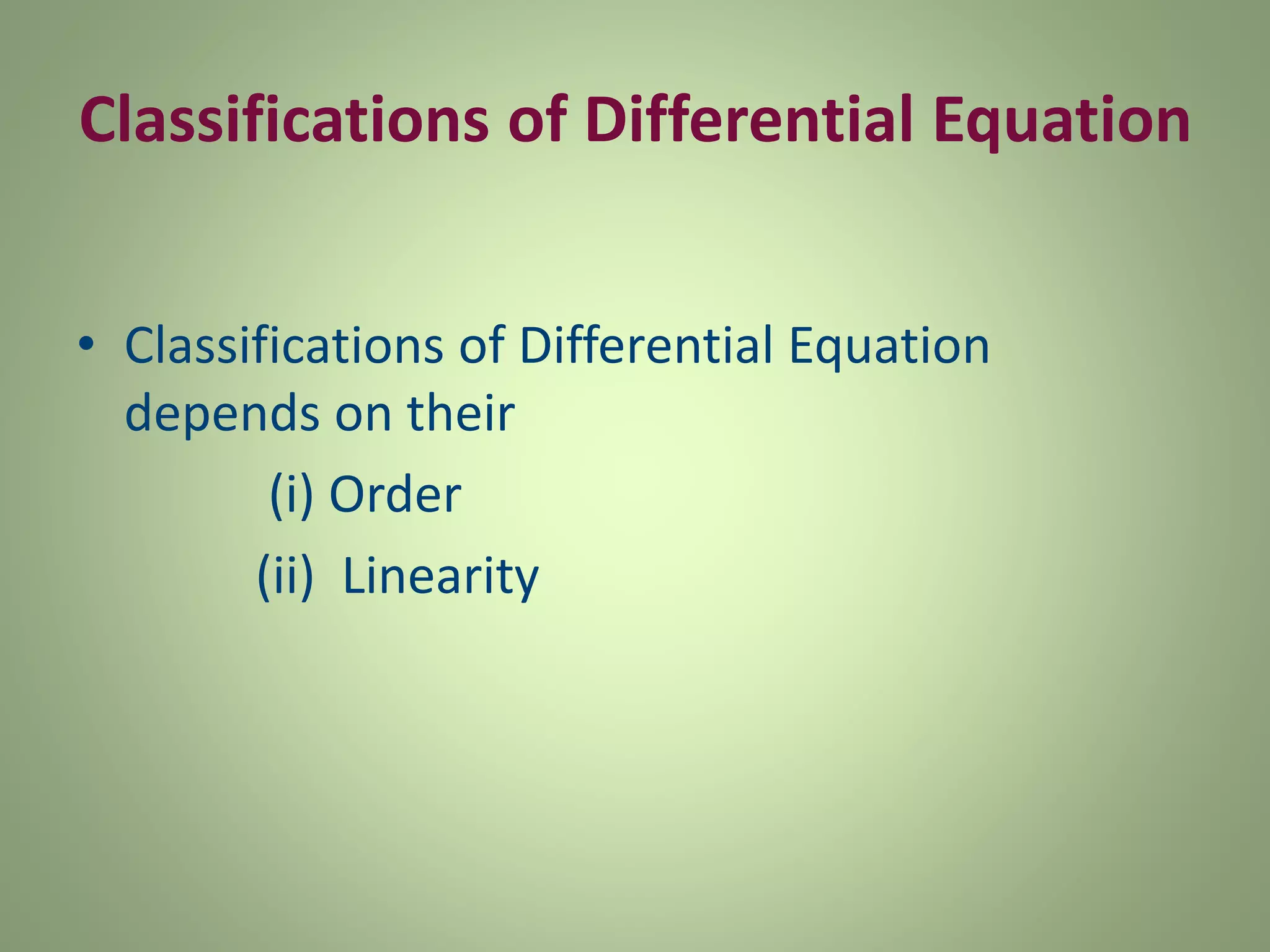 Differential equations | PPTX