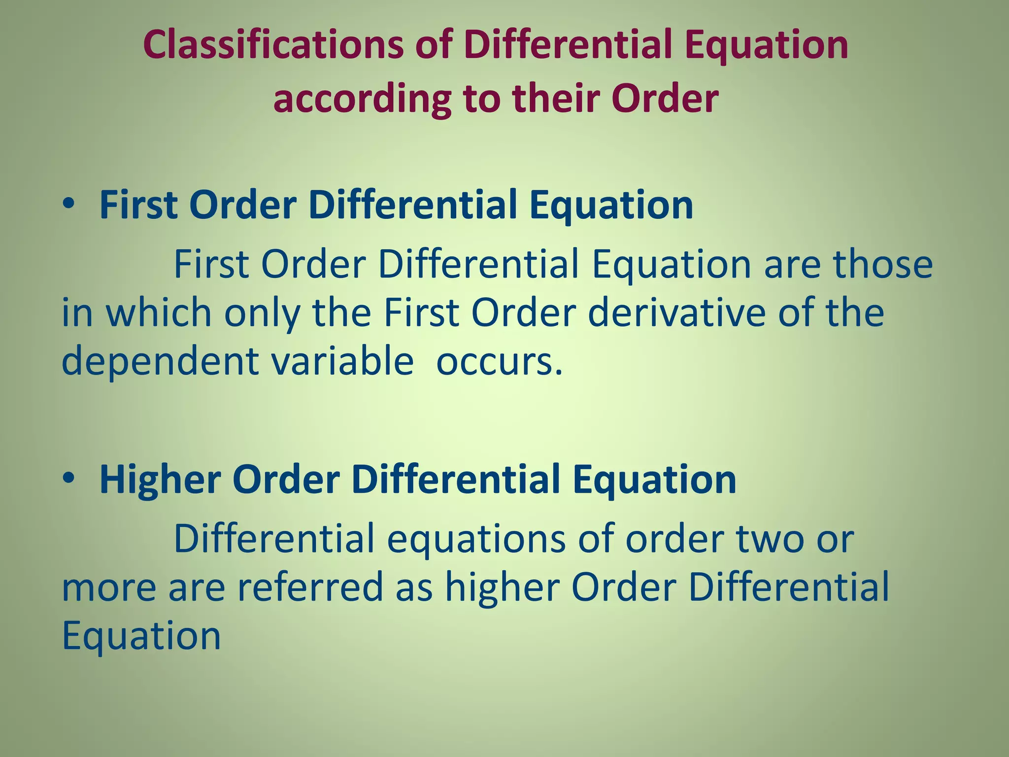 Differential equations | PPTX