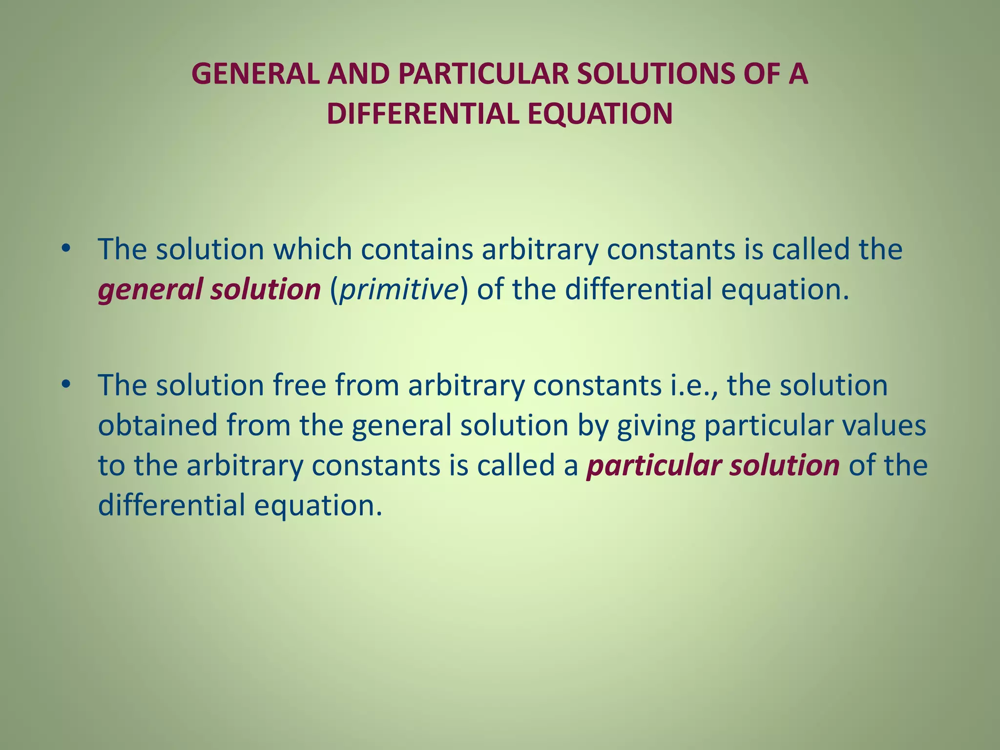 Differential equations | PPTX