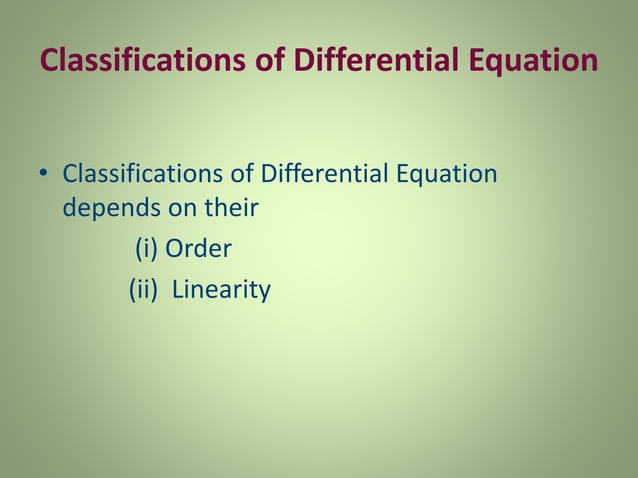 Differential equations | PPTX | Physics | Science