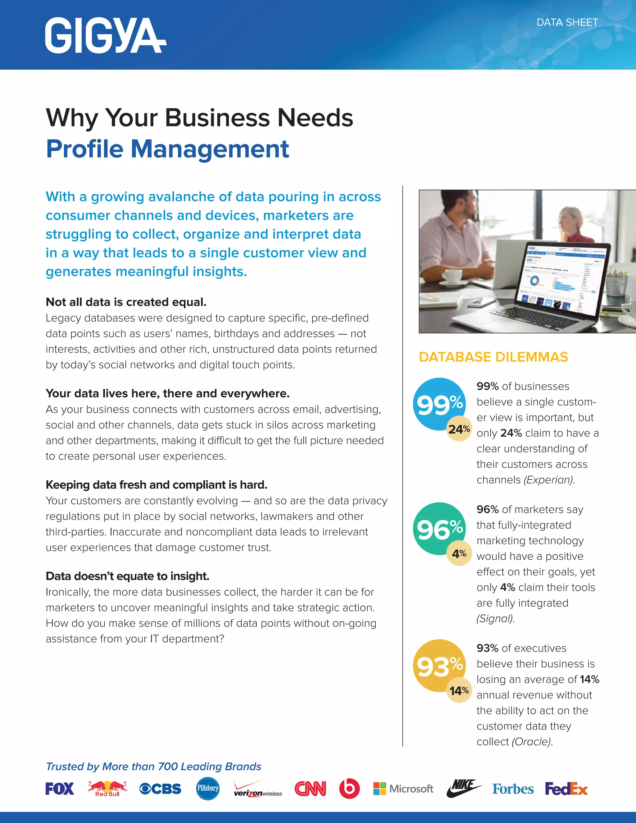 Data Sheet: Why Gigya's Profile Management | PDF