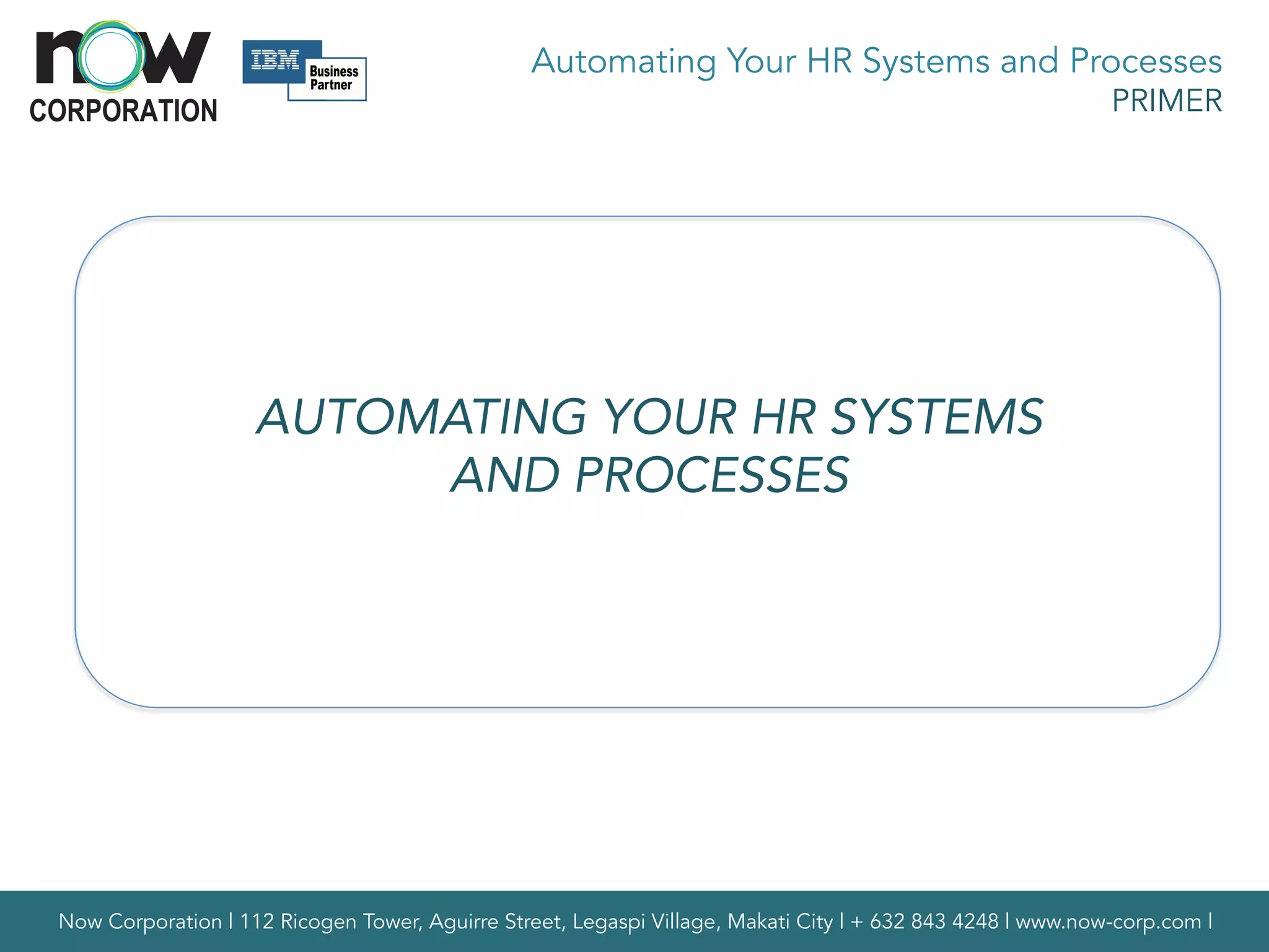 Automating your HR Systems & Process Primer | PDF | Cloud Computing | Internet