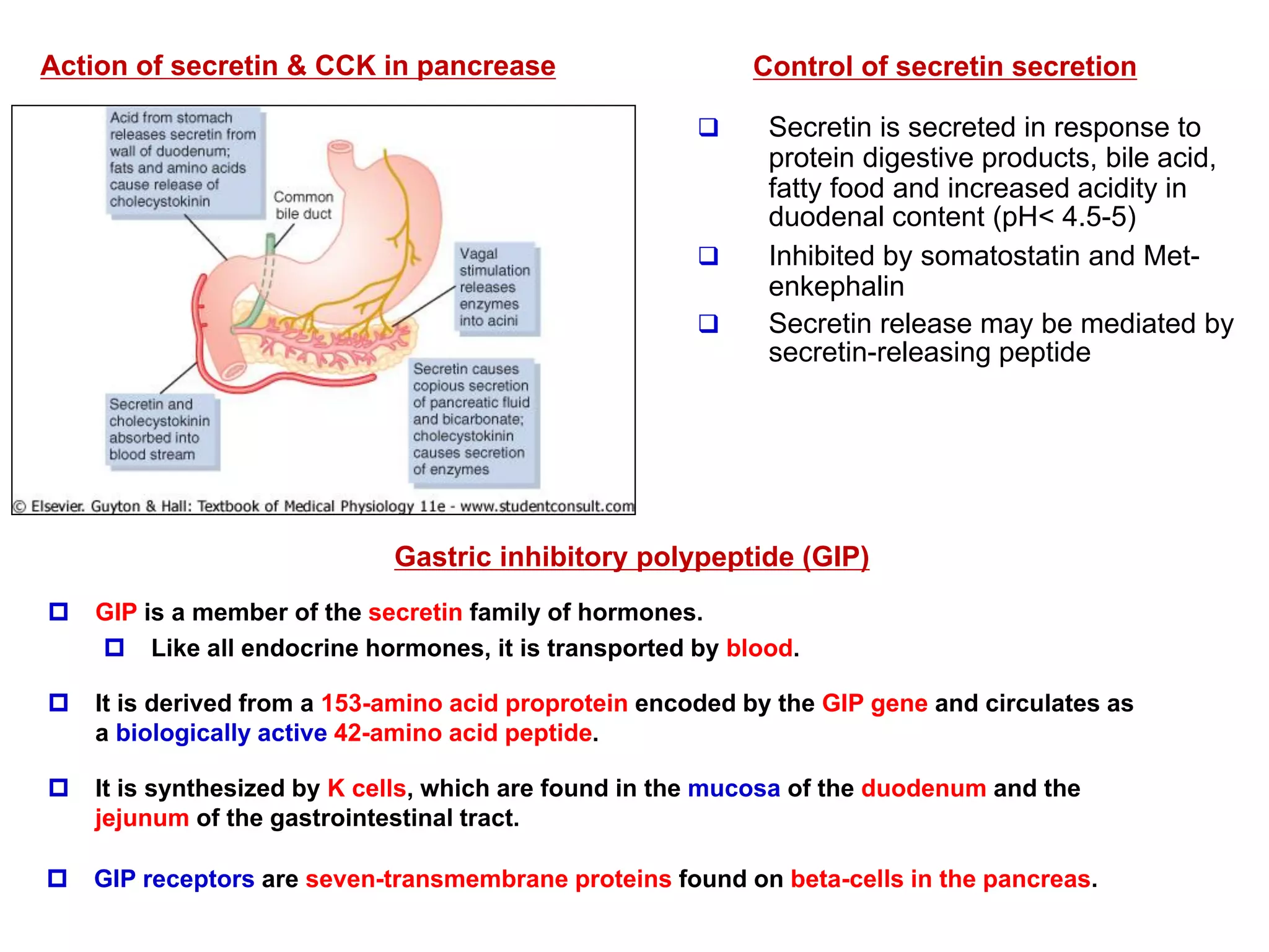 Gastrointestinal hormones ( Gastrin , secretin and cholecystokinin) | PDF