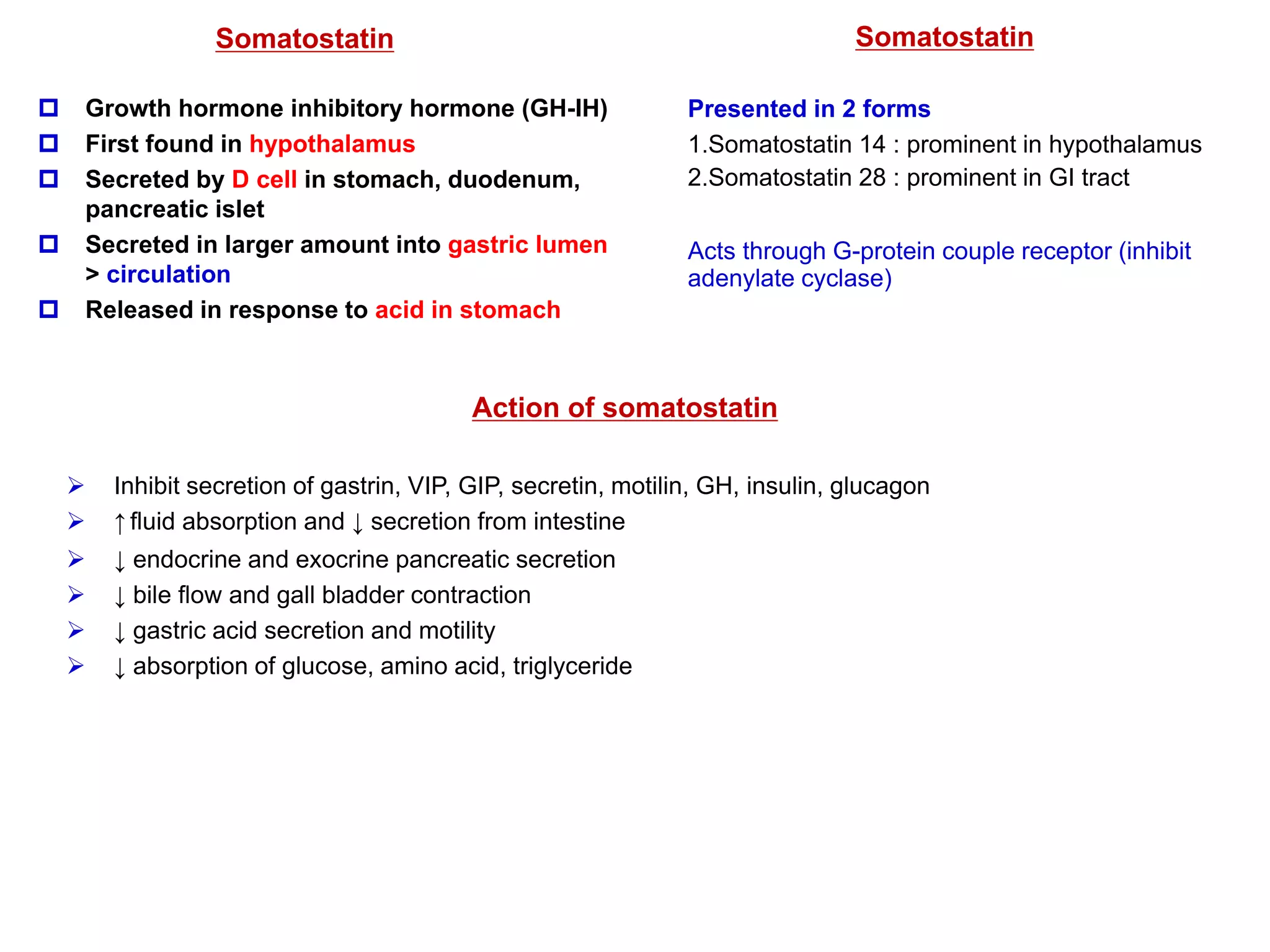 Gastrointestinal hormones ( Gastrin , secretin and cholecystokinin) | PDF