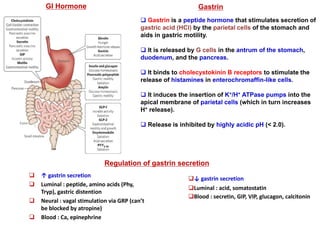 Gastrointestinal hormones ( Gastrin , secretin and cholecystokinin) | PDF