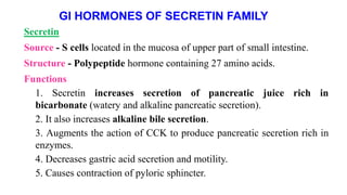 Gastrointestinal Hormones by Pandian M, Dept of Physiology DYPMCKOP ...