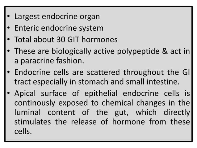 Gastrointestinal Hormones, their uses and functions | PPT