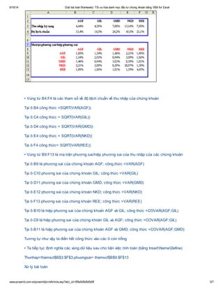 Giải bài toán markowitz tối ưu hóa danh mục đầu tư chứng khoán bằng vba for excel | PDF