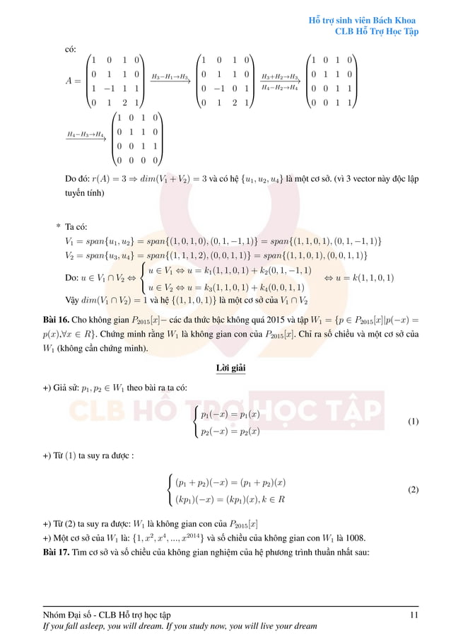 giai de cuong chuong 3 dai so tuyen tinh | PDF