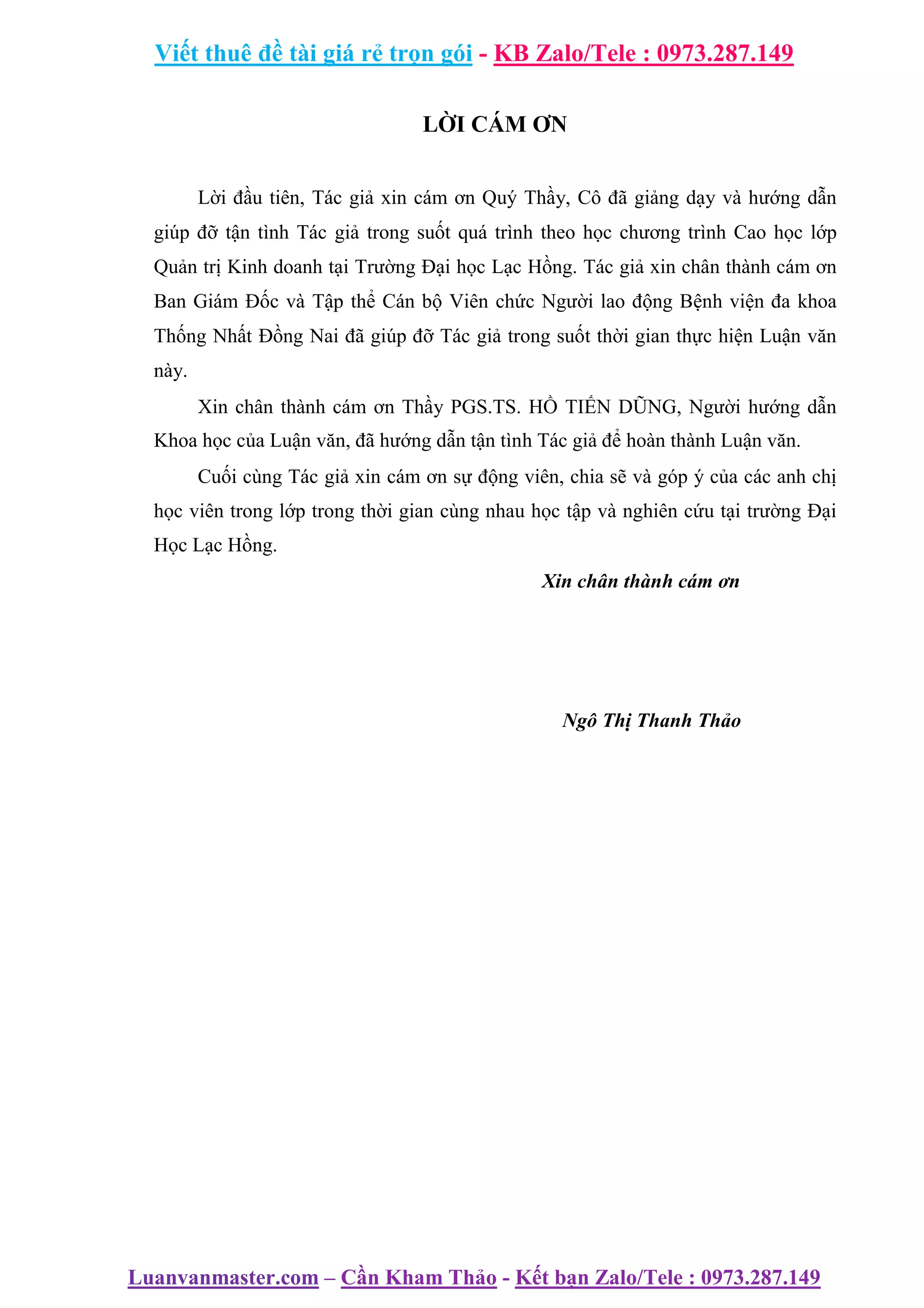 Giải pháp hoàn thiện hoạt động marketing tại Bệnh viện đa khoa Thống Nhất Đồng Nai.doc