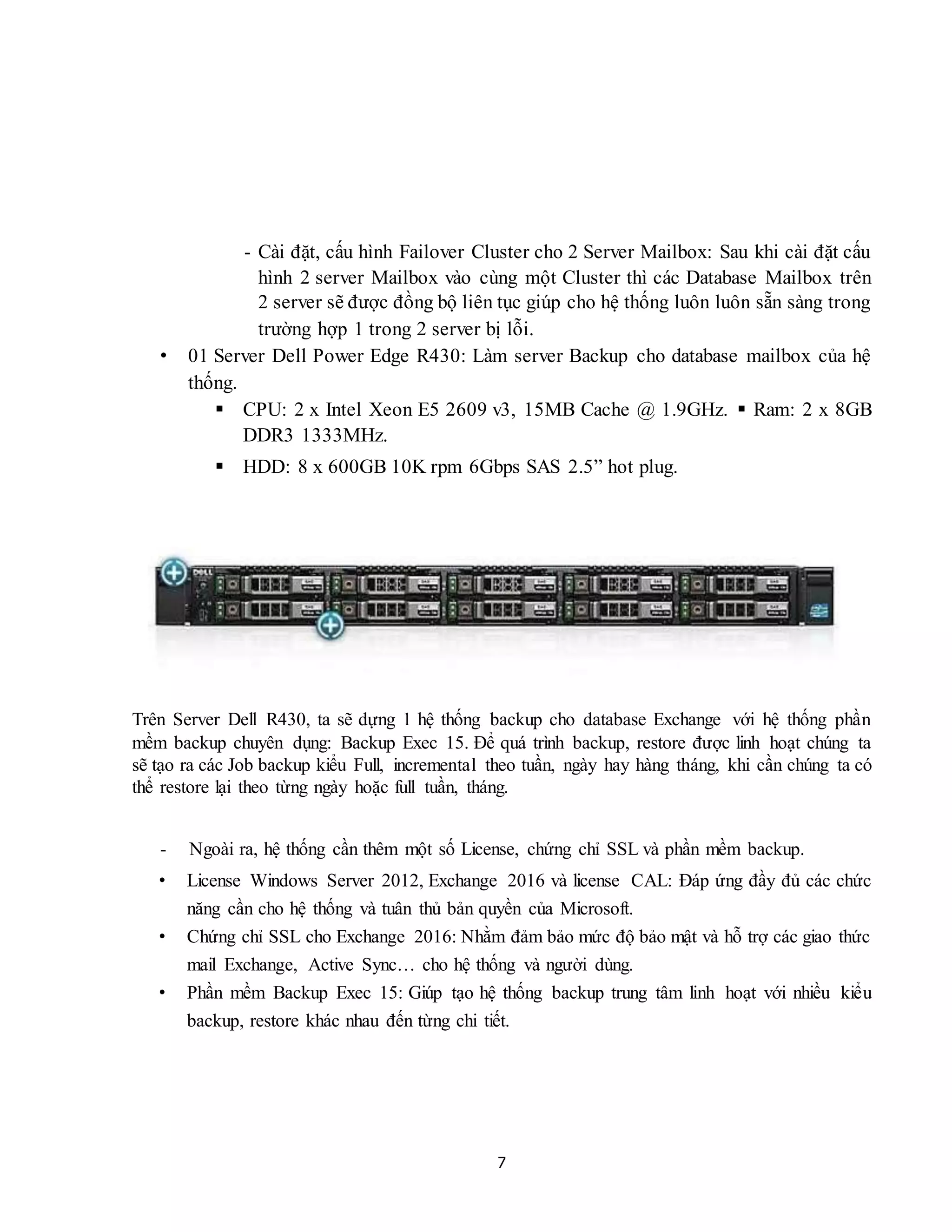 Giải pháp hệ thống high availability mail exchange 2016 | DOCX