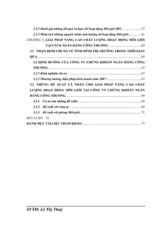 Giải Pháp Nâng Cao Chất Lượng Hoạt Động Môi Giới Chứng Khoán Tại Công Ty | PDF