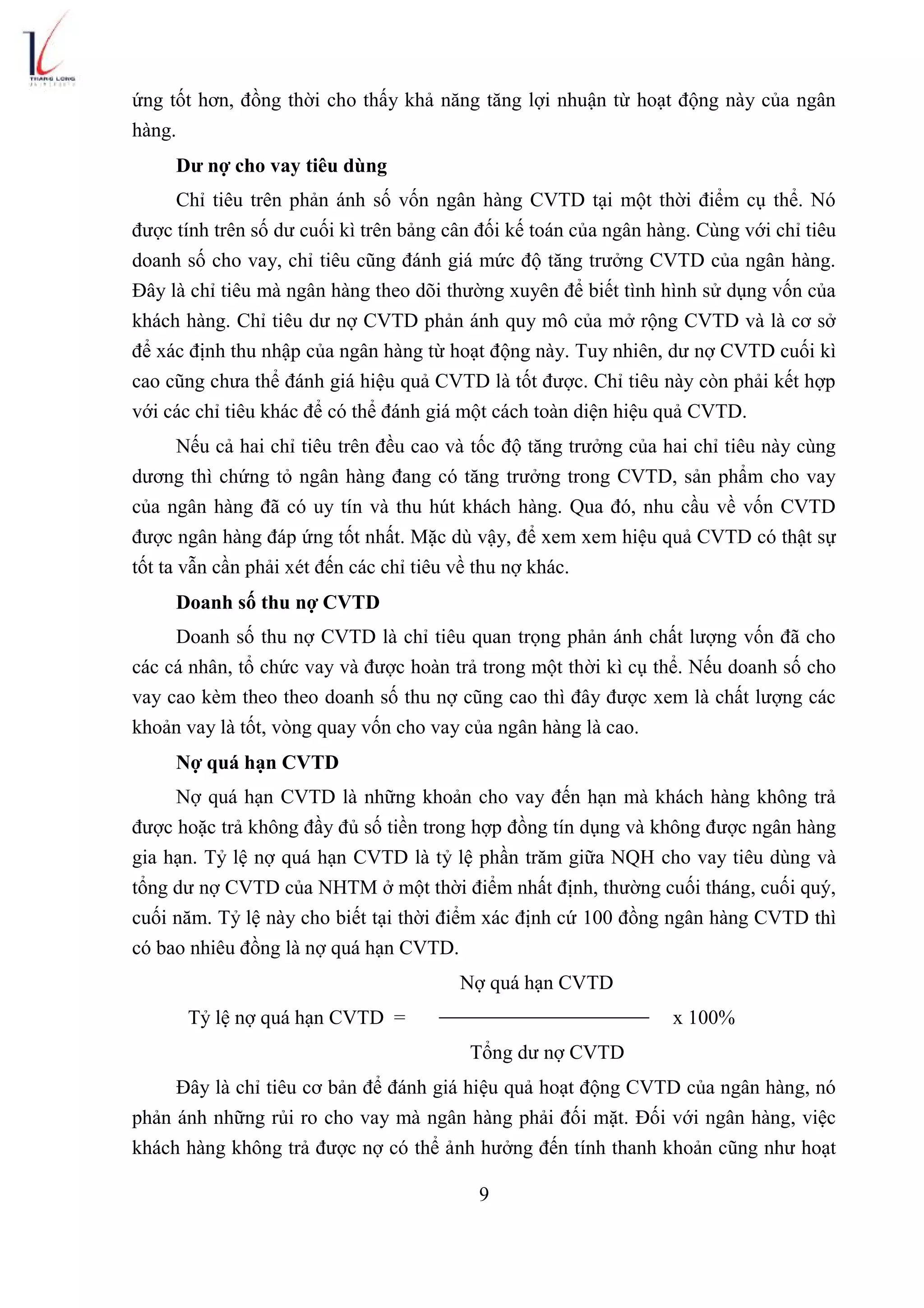 Giải pháp nâng cao hiệu quả hoạt động cho vay tiêu dùng tại ngân hàng thương mại cổ phần đầu tư ...