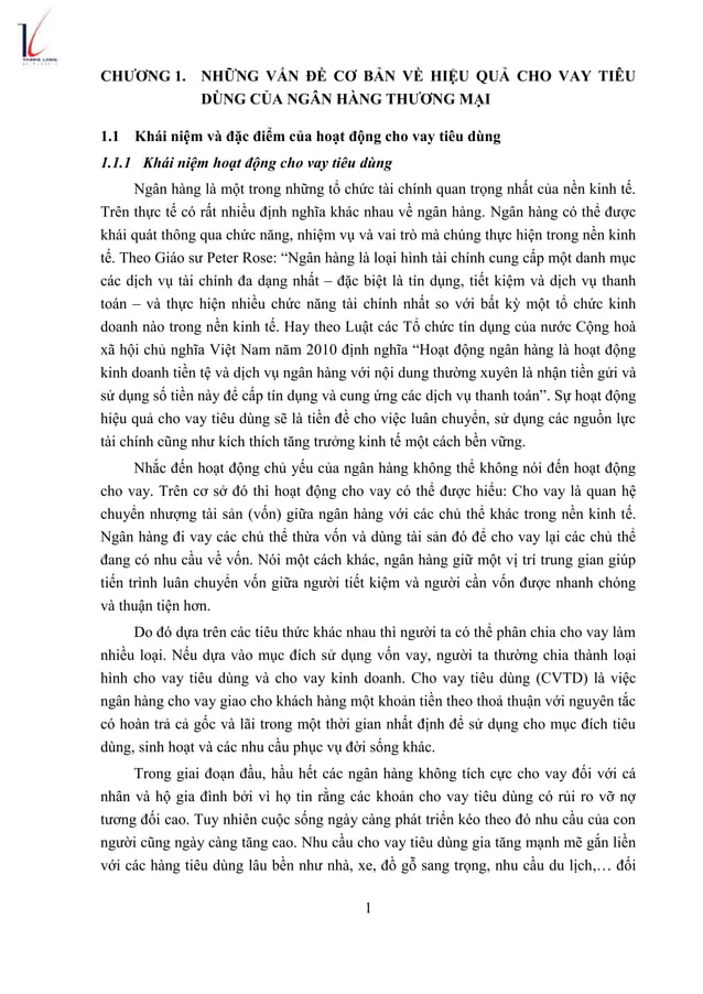 Giải pháp nâng cao hiệu quả hoạt động cho vay tiêu dùng tại ngân hàng thương mại cổ phần đầu tư ...