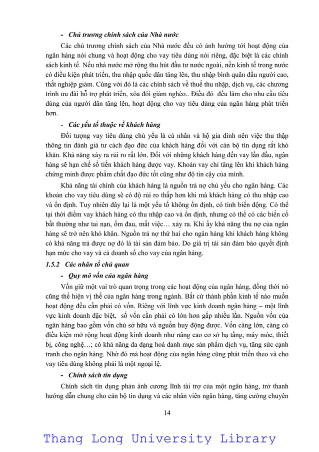Giải pháp nâng cao hiệu quả hoạt động cho vay tiêu dùng tại ngân hàng thương mại cổ phần đầu tư ...