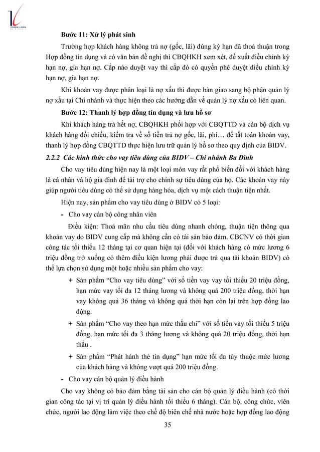 Giải pháp nâng cao hiệu quả hoạt động cho vay tiêu dùng tại ngân hàng thương mại cổ phần đầu tư ...
