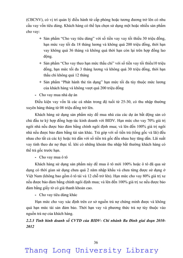 Giải pháp nâng cao hiệu quả hoạt động cho vay tiêu dùng tại ngân hàng thương mại cổ phần đầu tư ...