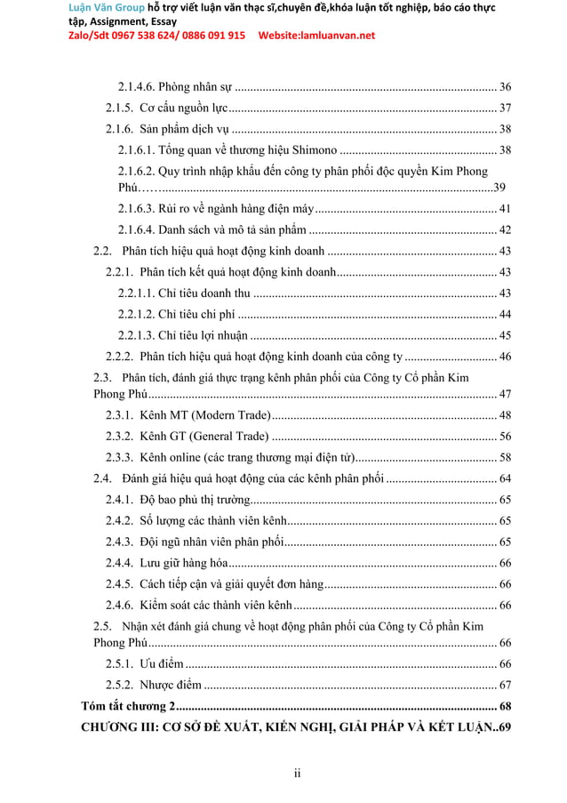 Giải pháp nâng cao hiệu quả kênh phân phối tại Công ty Cổ phần Kim Phong Phú | DOC