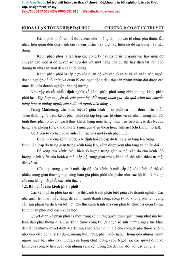 Giải pháp nâng cao hiệu quả kênh phân phối tại Công ty Cổ phần Kim Phong Phú | DOC