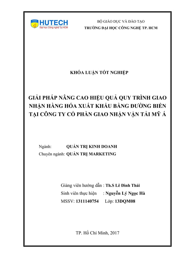 Giải pháp nâng cao hiệu quả quy trình giao nhận hàng hóa xuất khẩu bằng ...