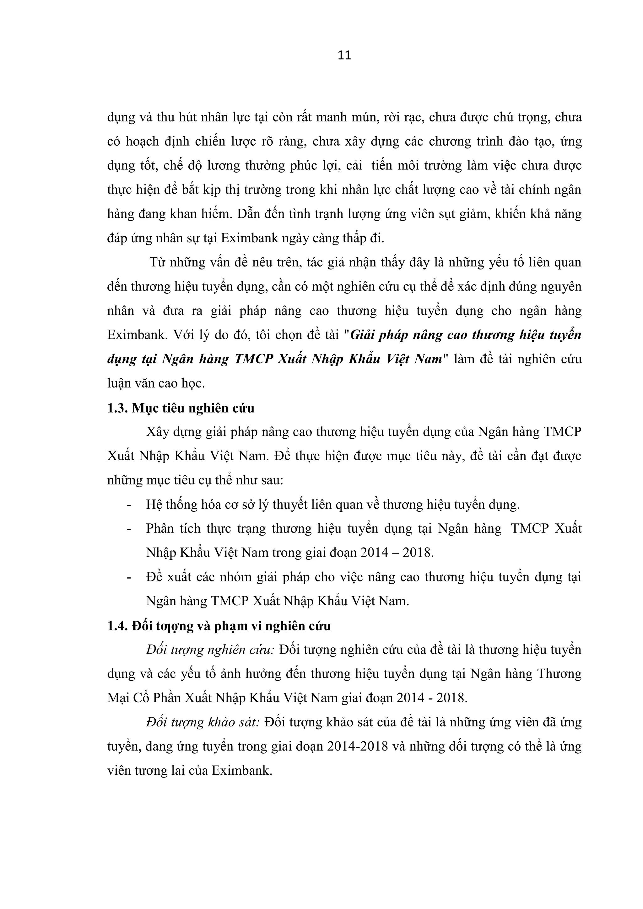 Giải Pháp Nâng Cao Thương Hiệu Tuyển Dụng Tại Ngân Hàng Xuất Nhập Khẩu Việt Nam | DOCX