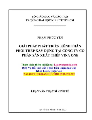 Giải Pháp Phát Triển Kênh Phân Phối Thép Xây Dựng Tại Công Ty Cổ Phần ...