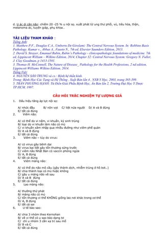 GIẢI PHẪU BỆNH HỌC HỆ THẦN KINH | PDF