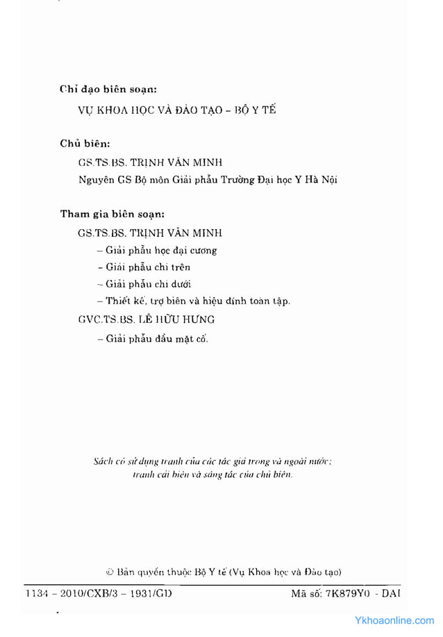 Giải phẫu người tập 1 gs. trịnh văn minh byt | PDF