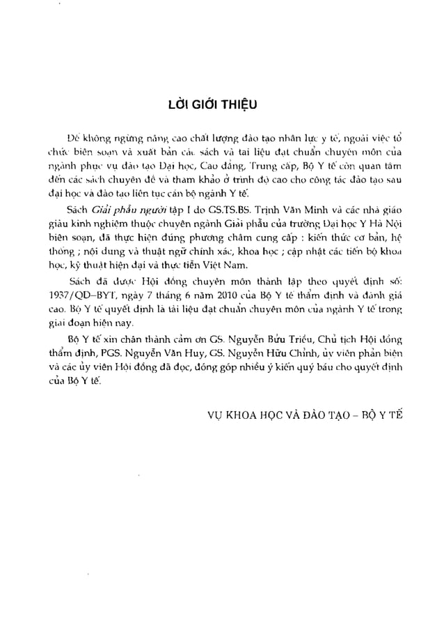 Giải phẫu người tập 1 gs. trịnh văn minh byt | PDF