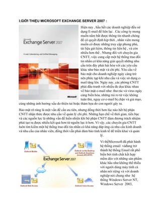 Giới thiệu microsoft exchange server 2007 | PDF