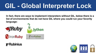 Gil - the responsible to unable paralellism | PDF | Programming ...